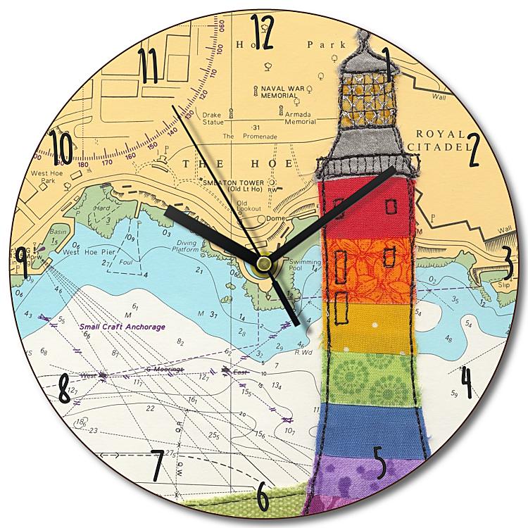 Pride of Plymouth Devon clock by Hannah Wisdom Textiles | Hannah Wisdom ...