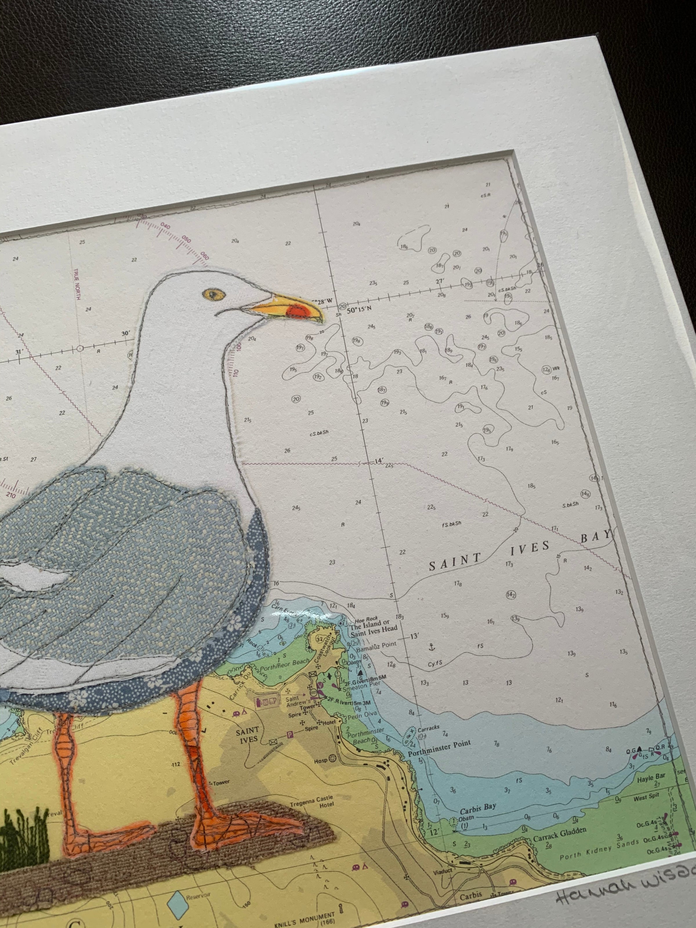 Seagull at St Ives textile art print by Hannah Wisdom Textiles | Hannah ...